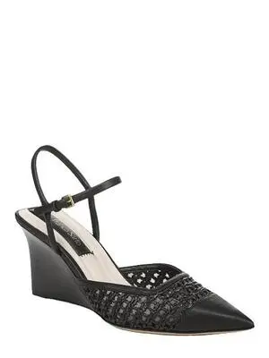 Franco Sarto Cherie Ankle Strap Wedge Pump - Black
