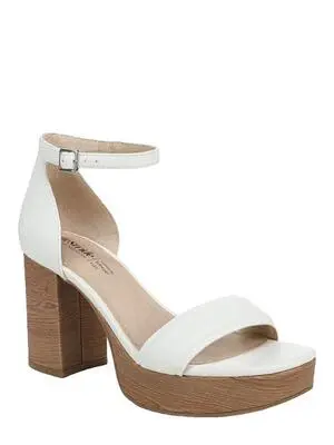LIFESTRIDE Ankle Strap Platform Sandal White