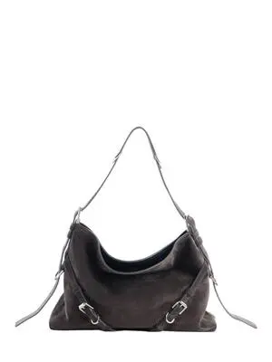 GIVENCHY Large Voyou Suede Shoulder Bag