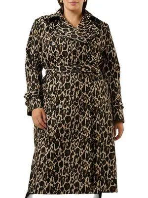 ESTELLE Shari -print Trench Coat - Leopard