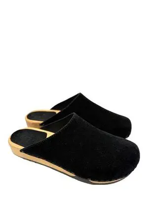 KUNSTEN Ella Suede Clogs Black
