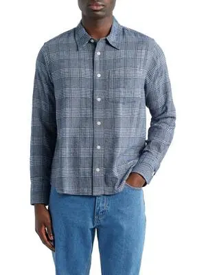 CORRIDOR Ocean Parkway Cotton Blend Button-up Shirt - Blue