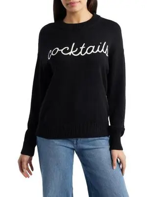 Bobeau Cotton Sweater - Black