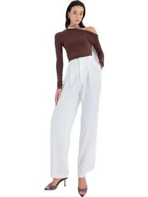 MONLICIA Nevara High-waisted Palazzo Pants - White