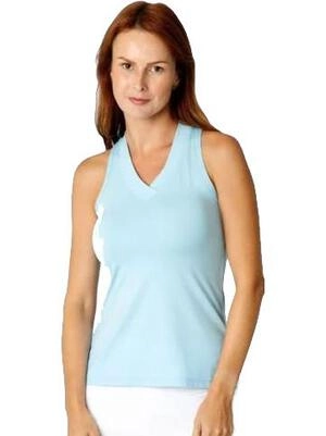 SOFIBELLA Racerback Tennis Tank Top - Cloud