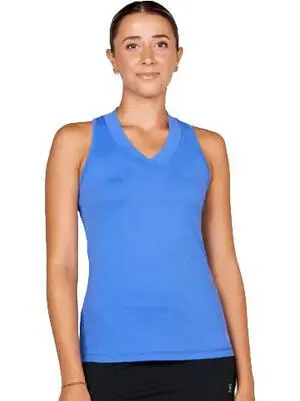 SOFIBELLA Racerback Tennis Tank Top - Valley Blue