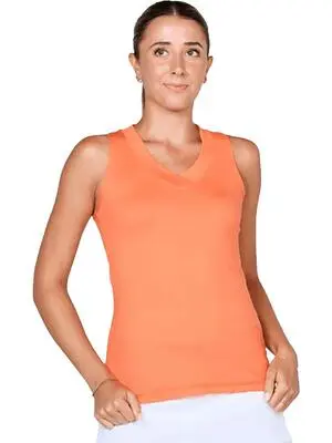 SOFIBELLA Racerback Tennis Tank Top - Nectarine