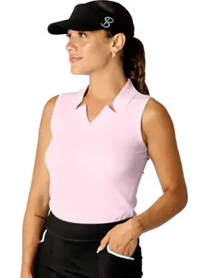 SOFIBELLA Sleeveless Golf Shirt - Cotton Candy