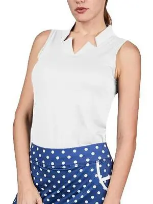 SOFIBELLA Sleeveless Golf Shirt - White
