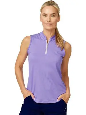 SOFIBELLA Sleeveless Golf Polo - Amethyst