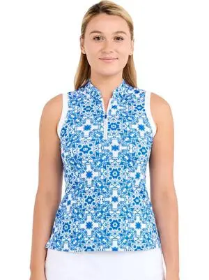 SOFIBELLA Sleeveless Golf Polo - Sandra Tiles
