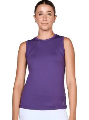 SOFIBELLA Sleeveless Tennis Shirt - Plum