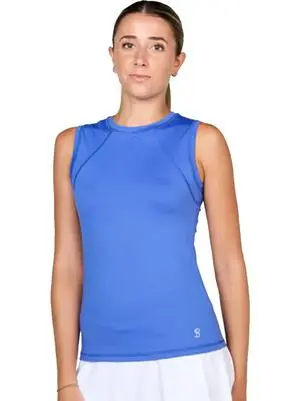 SOFIBELLA Sleeveless Tennis Shirt - Valley Blue