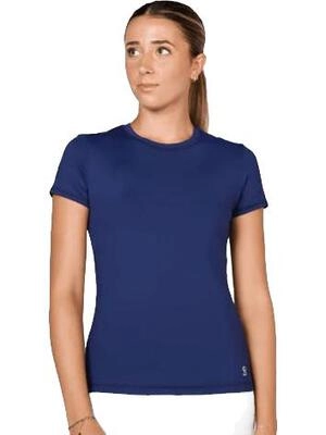 SOFIBELLA Short Sleeve Tennis Shirt Navy