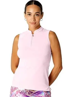 SOFIBELLA Sleeveless Golf Polo - Cotton Candy