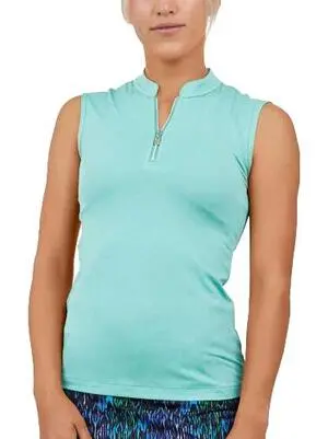 SOFIBELLA Sleeveless Golf Polo Mint