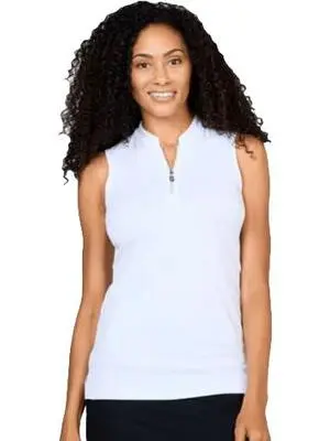 SOFIBELLA Sleeveless Golf Polo White