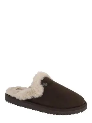 Mia Faux-fur Lined Mule - Brown