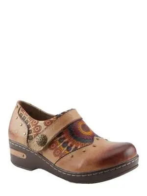 SPRING STEP SHOES Leather Clogs - Beige Multi