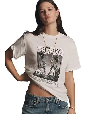 ANINE BING Louis Bg Tour Graphic Tee - Ivory