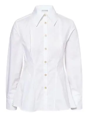 Palmer//harding Contour Pleated Cotton-poplin Shirt - White
