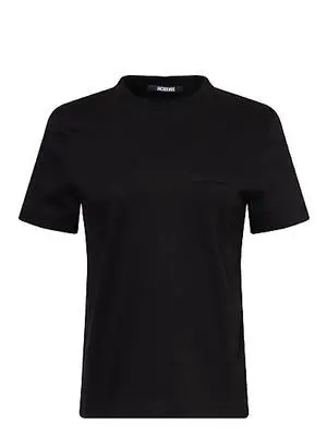 Jacquemus Cotton-jersey T-shirt With Grosgrain Logo - Black