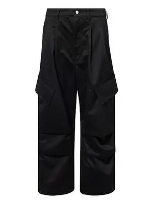 NAHMIAS Oversized Pleated Cotton-poplin Trousers - Black