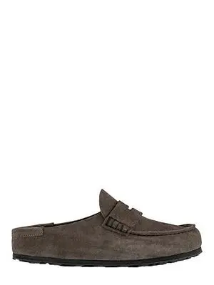 BIRKENSTOCK Naples Wrapped Suede Clogs - Suede Concrete Grey R