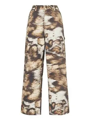 Carhartt Work In Progress Graphic-print Wide-leg Denim Jeans - Wild Dog Print