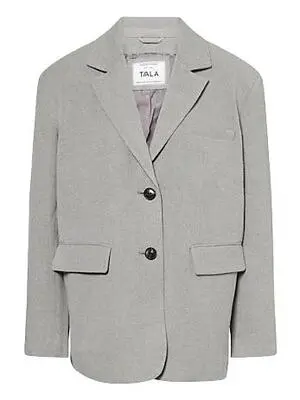 TALA Single-breasted Oversized Woven Blazer - Grey