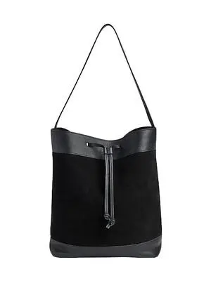 Whistles Sasha Suede And Leather Shoulder Bag - Black