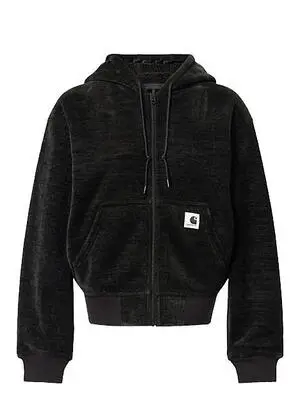 Carhartt Work In Progress Active Sweat Hooded Velour Jacket - Black