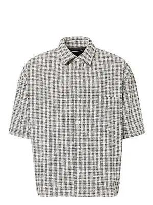 NAHMIAS Jacquard Short-sleeves Woven Shirt - Black White