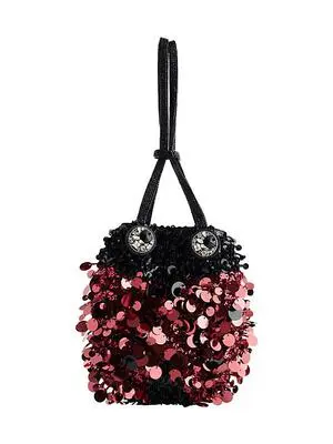 ANYA HINDMARCH Ladybird Mini Sequin Bucket Bag - Oxblood