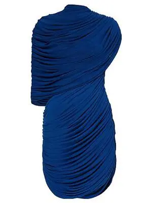 DEME Alenna Draped Mini Dress - Cobalt