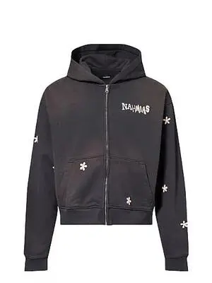 NAHMIAS Graphic-print Cotton-jersey Hoodie - Black