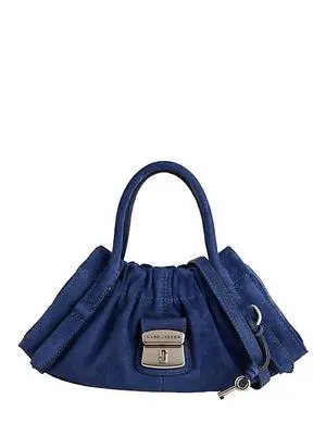 Marc Jacobs Cristina Small Suede Top Handle Bag - Navy