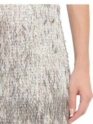 AKNVAS Tao Embellished Pencil Skirt - Silver/ Nu