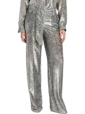 Stella McCartney Fil Coupe Pleated Straight-leg Trousers - Silver