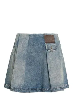 Loewe Pleated Mini Skirt - Washed Denim