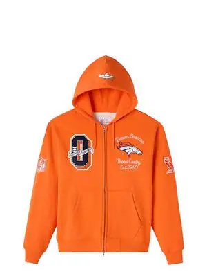 OVO X Nfl Denver Broncos Waffle Lined Hoodie - Orange