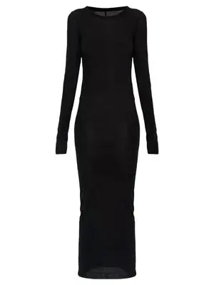 Rick Owens Long-sleeve Midi Dress - Black