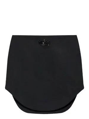 DIESEL® Logo-appliqué Skirt - Black