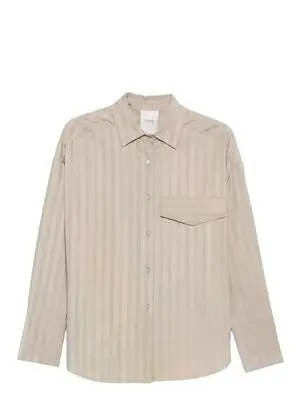 RAME Striped-Pattern Pocket Shirt