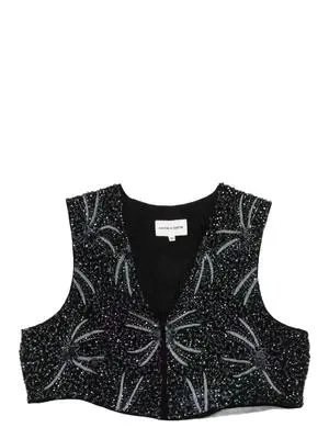 Antik Batik Embellished Top - Black