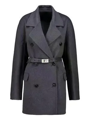 FERRAGAMO Double-breasted Coat - Grey