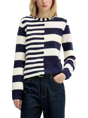Desigual Striped Pullover Sweater - Blue