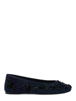 STUART WEITZMAN Prima Bow Embroidered Flats - Blue