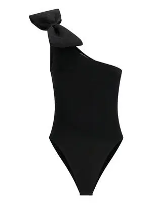 David Koma One-shoulder Bow-detail Body - Black