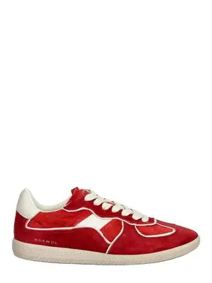 NOKWOL August Suede Panel Trainers - Red